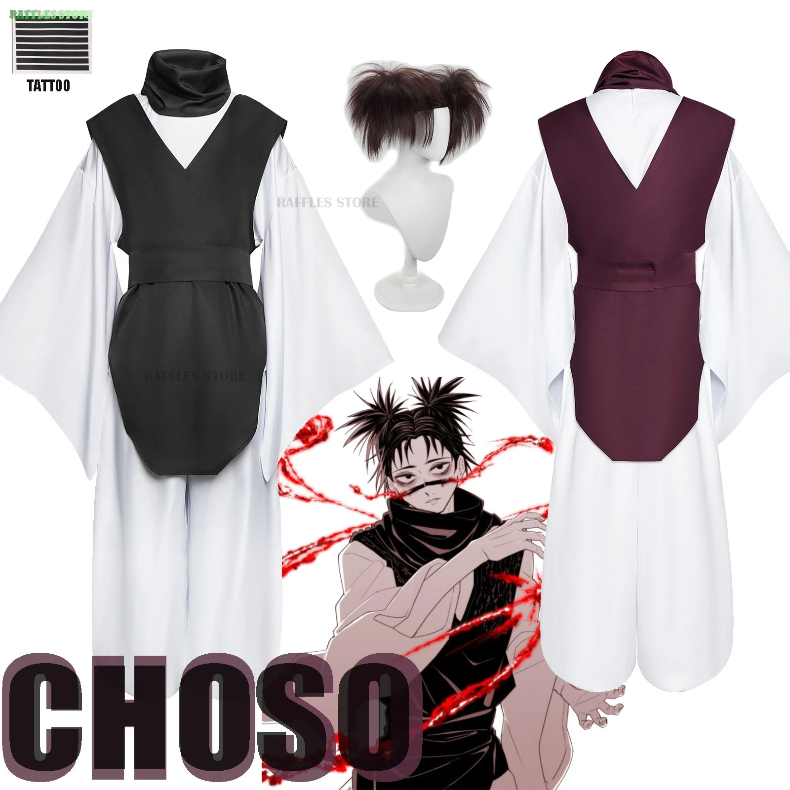 Choso-Cosplay-Costume-Wig-Anime-Jujutsu-Kaisen-Cosplay-Brother-Comic ...