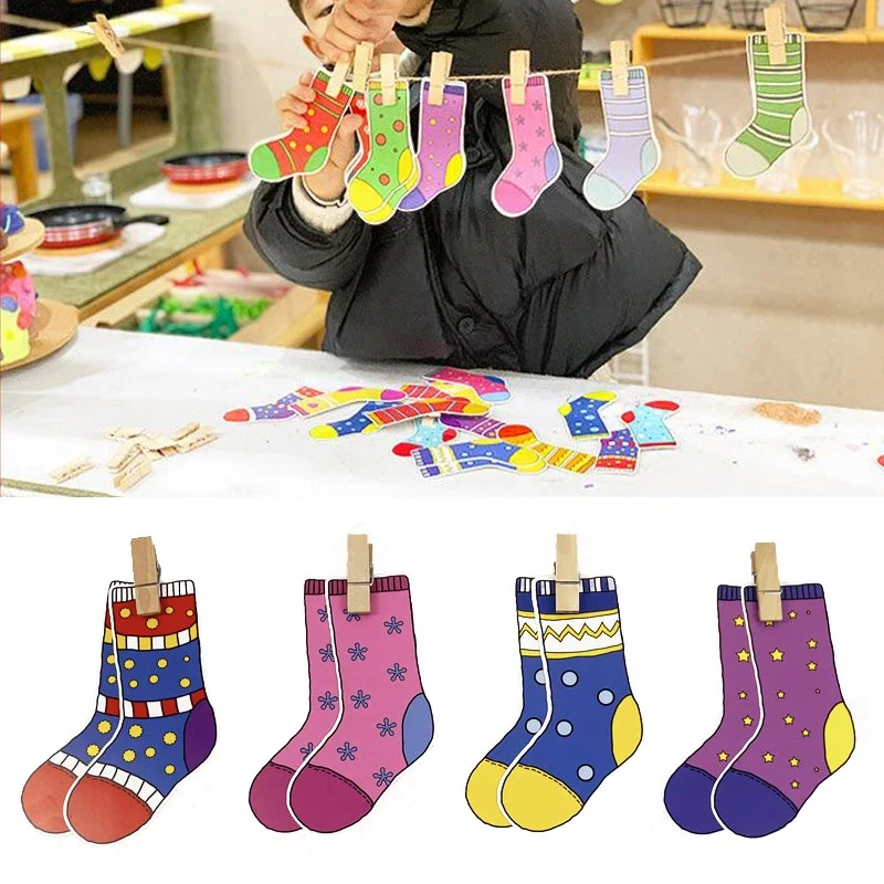 Toddler-Montessori-Material-DIY-Toys-Socks-Colors-Sorting-Matching ...