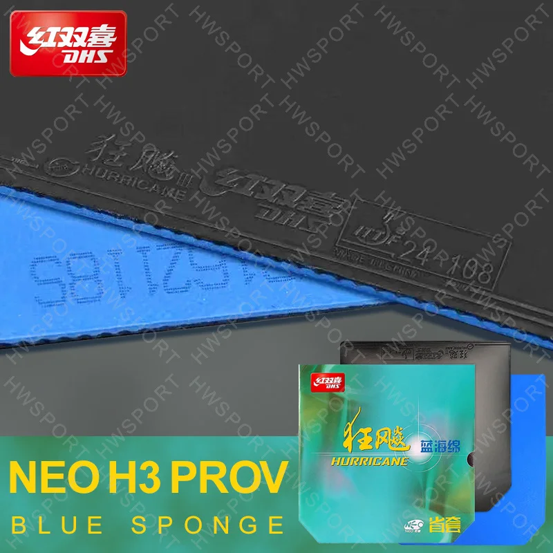 DHS-NEO-Hurricane-3-Provincial-Table-Tennis-Rubber-Blue-Sponge-Sticky ...
