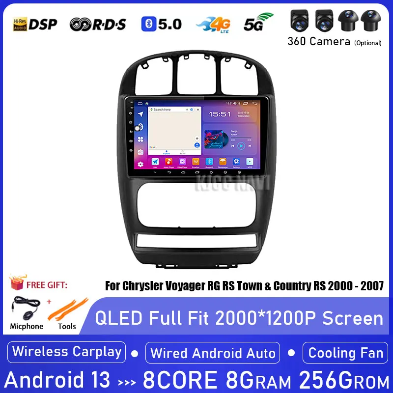 Android 13 For Chrysler Voyager RG RS Town & Country RS 2000 - 2007 ...