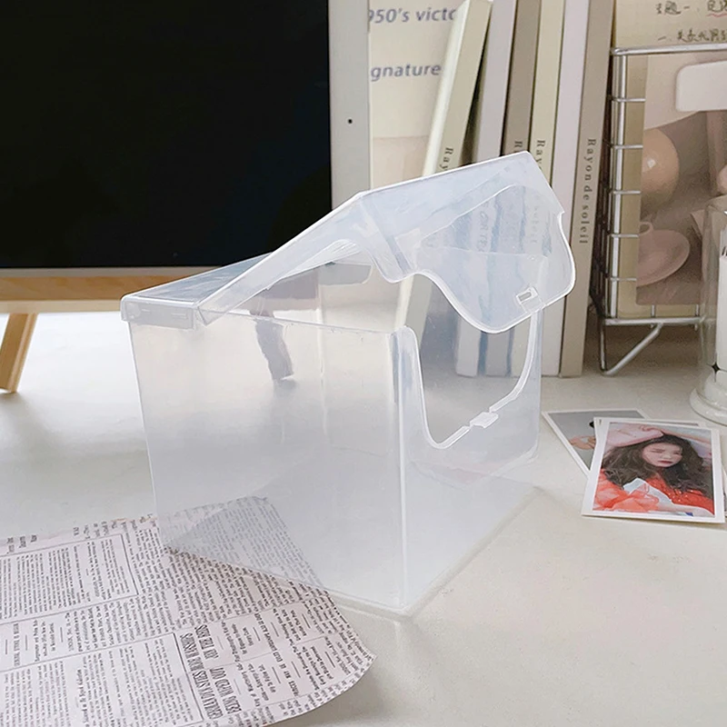 Transparent-Large-Capacity-Flip-Lid-Storage-Box-Photo-Card-Holder ...