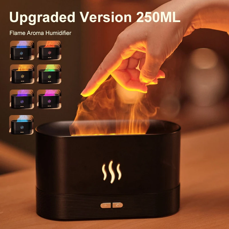 Simulation Flame Humidifier 180ml 250ml Usb Essential Oil Diffuser Home ...