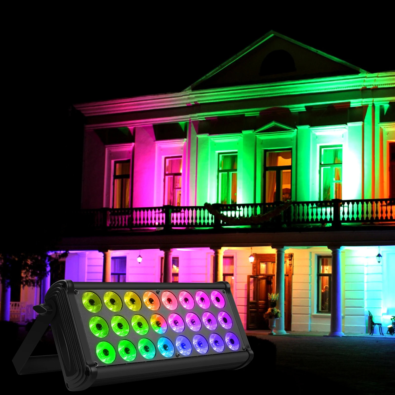 Led Color Mixing Regenboog Effect Highlights Buitenverlichting Gebouw ...