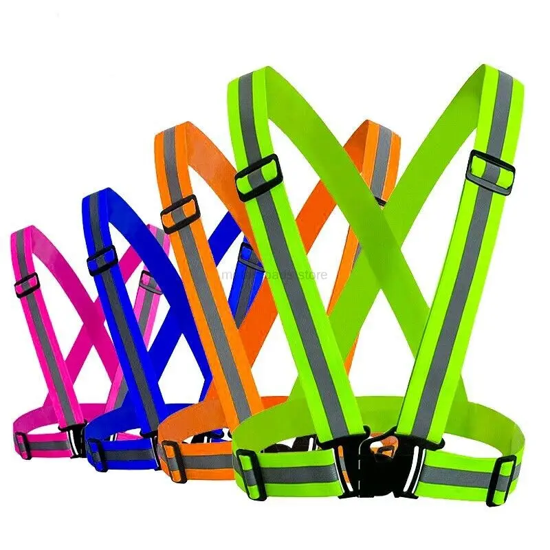 Adjustable-Safety-Reflective-Vest-Belt-Stripe-Strap-Night-Running ...