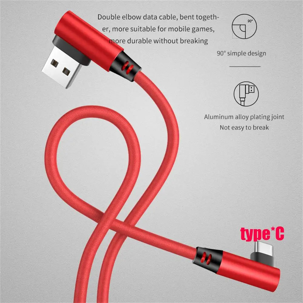 25cm-Short-Fast-Charging-Cable-Double-Elbow-90-Degree-Type-C-Micro-USB ...