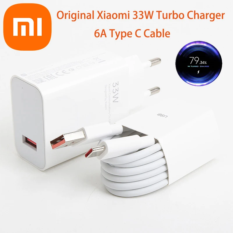 Original-Xiaomi-Charger-33W-EU-Fast-Turbo-Charge-6A-Type-C-Cable-For ...