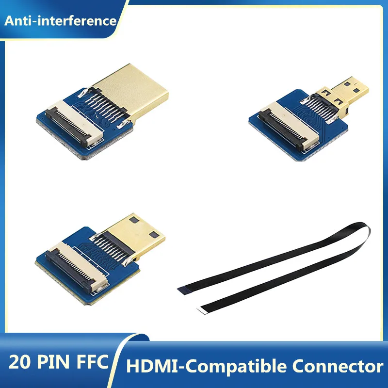 HDMI-Compatible-Connector-Flexible-Cable-for-Raspberry-Pi-4-Mini-HDMI ...