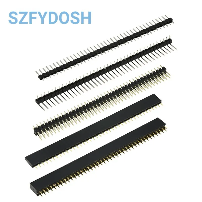 10PCS 2.54MM Male Female Set 40 Pin 1x40 Single Row 2.54 Breakable Pin ...