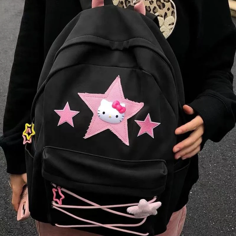 Hello-Kitty-Green-Star-Strappy-Backpack-Large-Capacity-Bags-Hello-Kitty ...