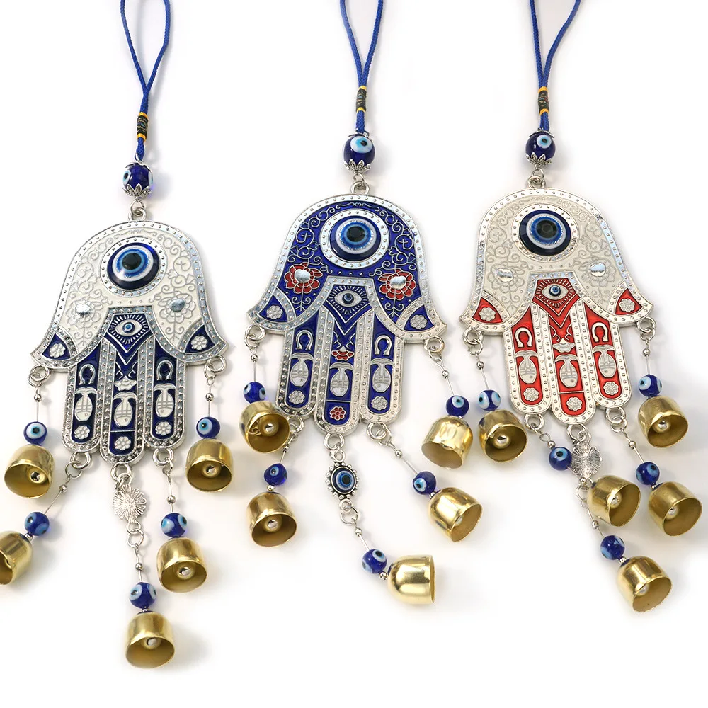 Devil Eye Fatima Hand Alloy Hanging Turkish Blue Eyes Jewelry Evil ...