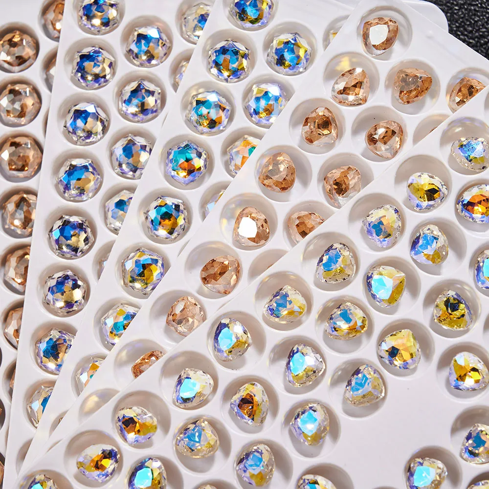 3D-Aurora-Nail-strass-8mm-Magic-Mirror-Glass-Crystals-pointelback-Nails ...