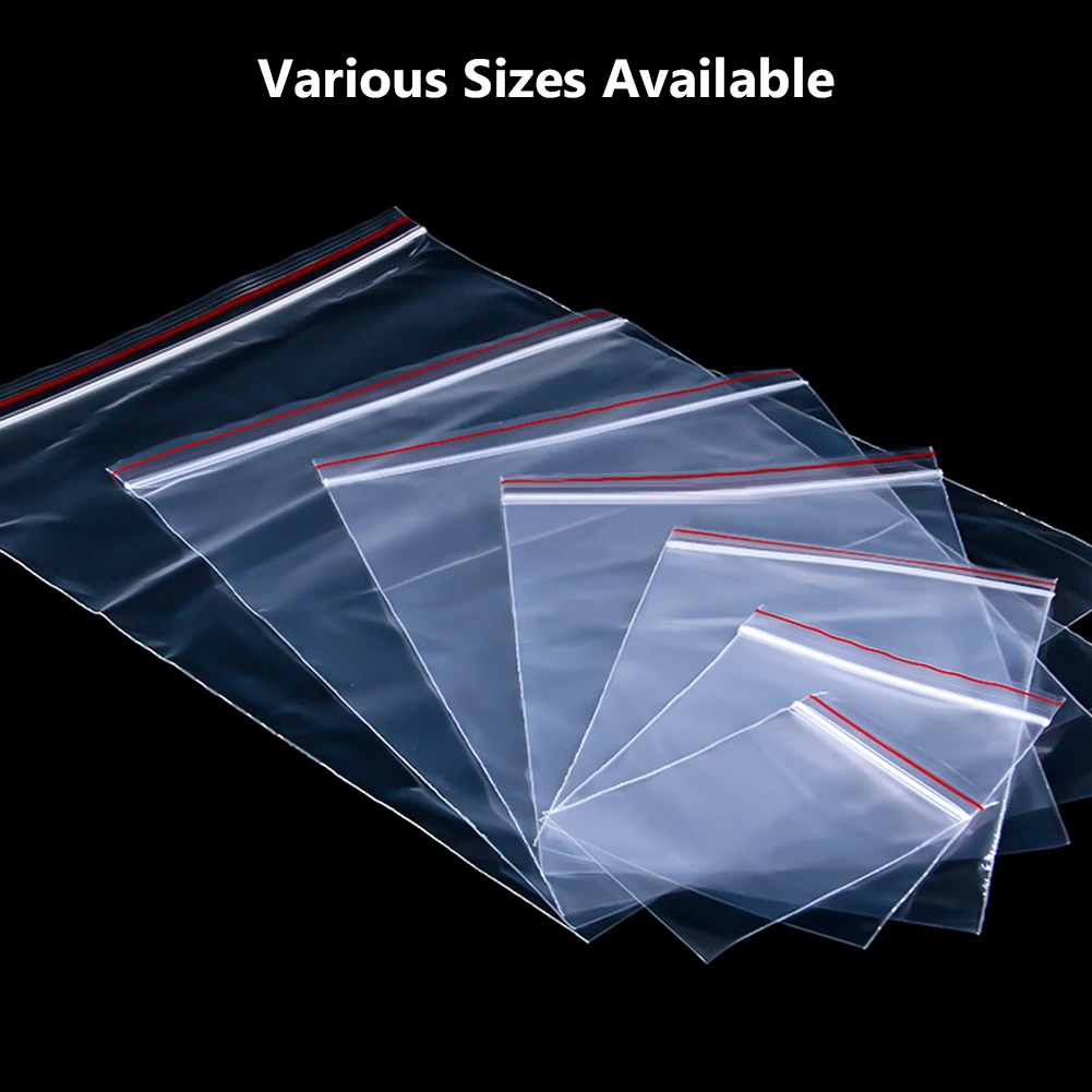 200Pcs-lot-Clear-Zip-Lock-Bag-Plastic-Packaging-Pouches-Sealing-Zipper ...