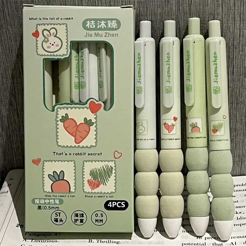 4pcs-Kawaii-Gel-Pen-Black-Ink-ST-Nib-Writing-Smooth-Quick-Drying-Ink ...
