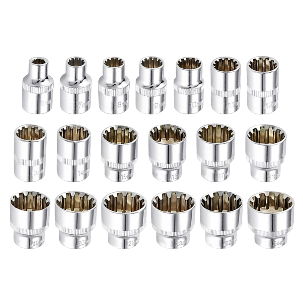 12-Point-Socket-Bit-3-8-Square-Drive-Mirror-Short-Socket-Head-For ...