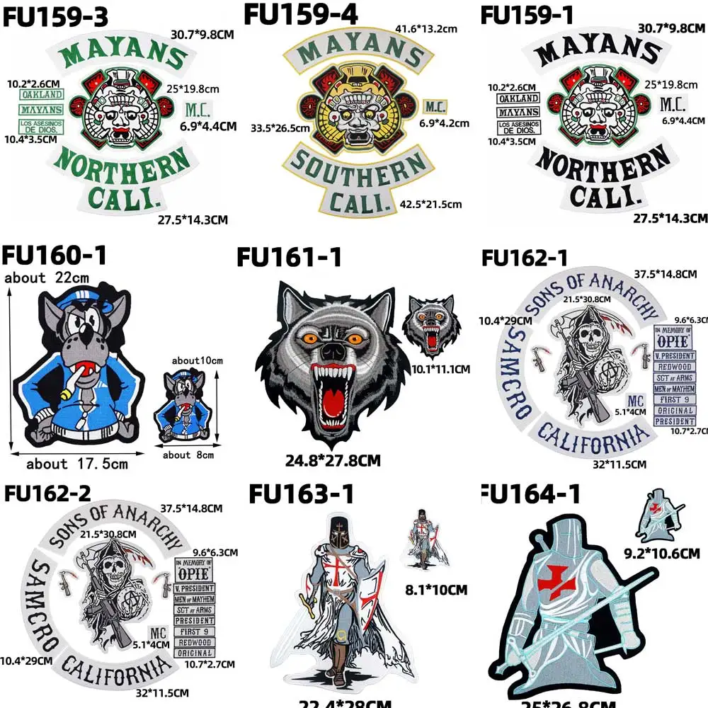 FU159-FU166-MAYANS-NORTHERN-CALI-backing-Embroidered-Sewing-Label-punk ...