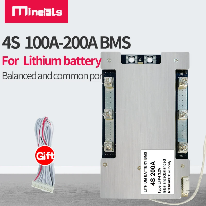 12V 4S BMS LiFePo4 200A Balance Battery protection board Heater Port Electronic NTC temperature ...