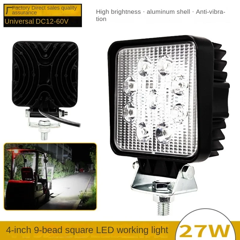 9-Beads-Square-Bright-Forklift-Led-Headlight-12-60V-round-Anti ...