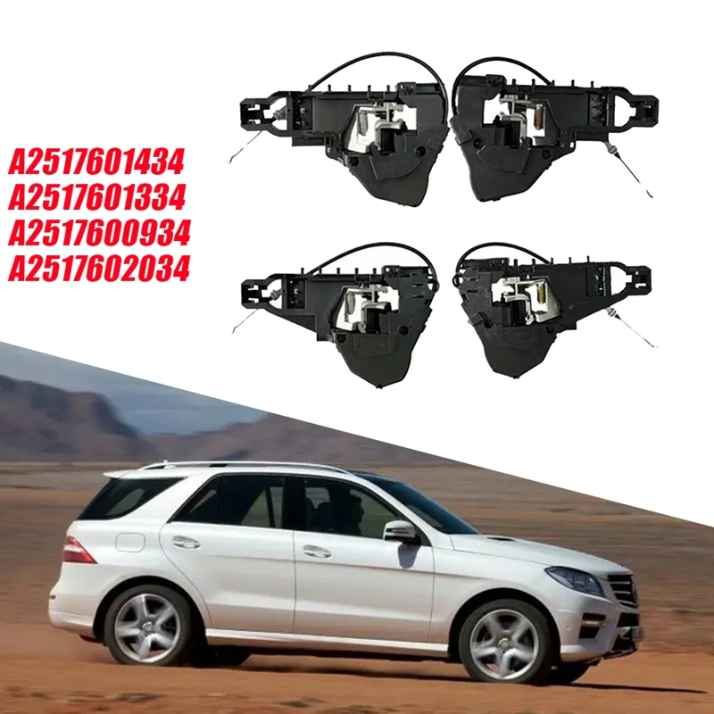 4Pcs-Car-Outside-Door-Handle-Base-Black-Plastic-For-Mercedes-Benz-W251 ...