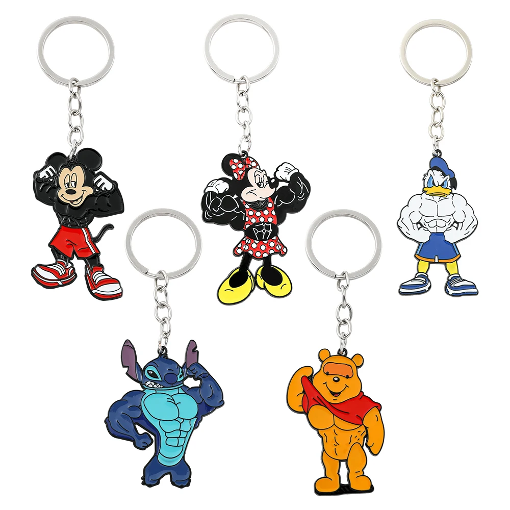 Funny-Disney-Stitch-Muscle-Keychain-Kawaii-Mickey-Minnie-Girls-Keychain ...