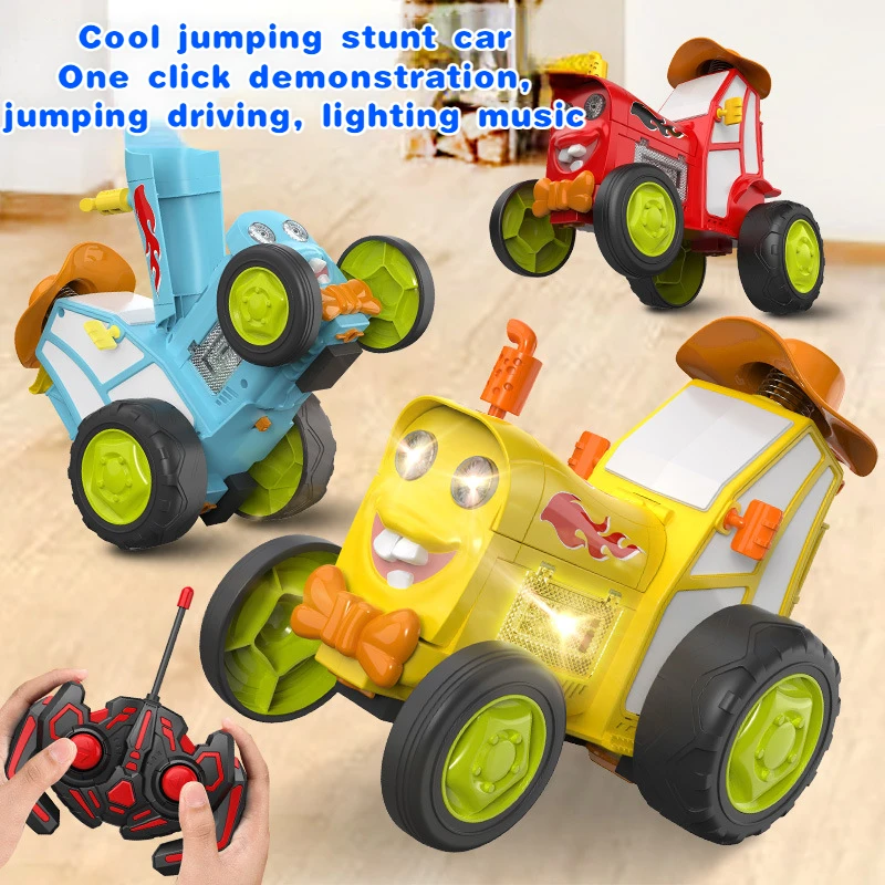 Mini Rc Car with Music Lights Crazy Jumping Vehicle Infrared Remote ...