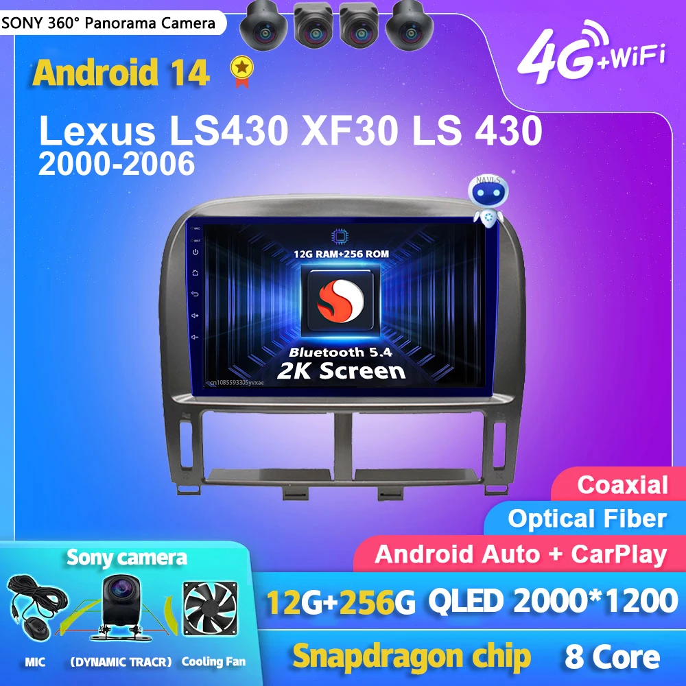 Android-14-Carplay-Auto-Car-Radio-Multimedia-Player-For-Lexus-LS430 ...