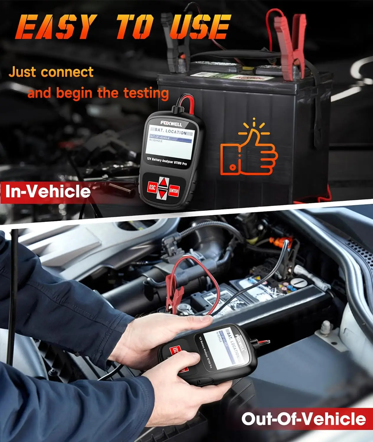 Battery Load Tester AUTOOL BT760 – 12V/24V, 30-2000 CCA, Cranking ...