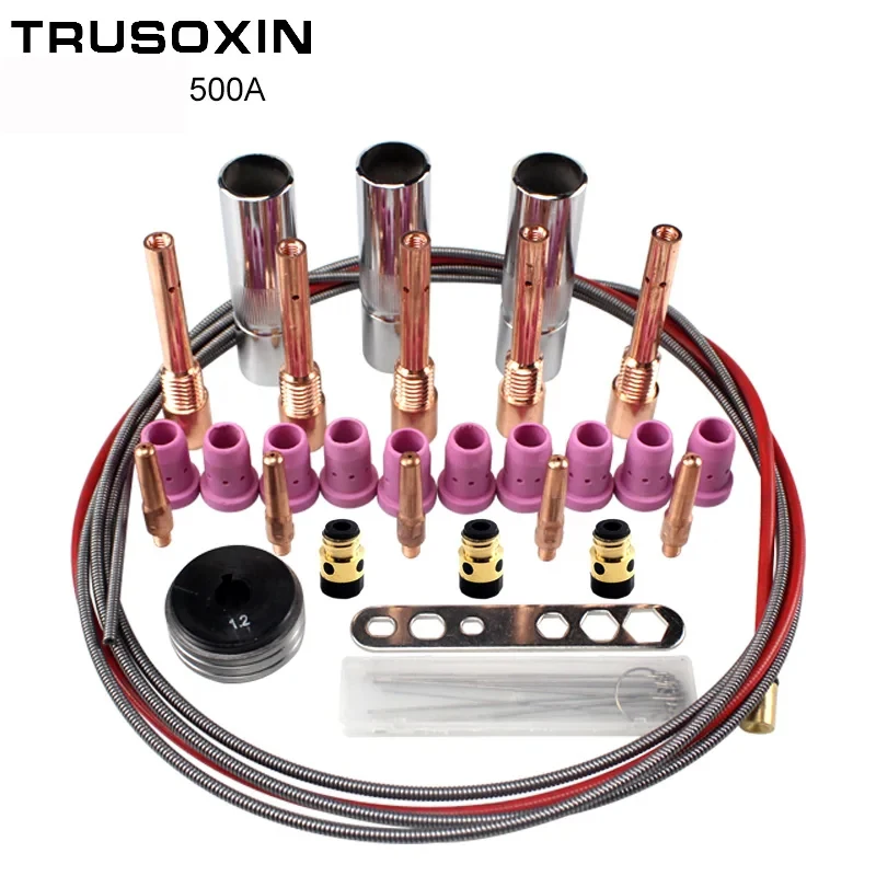 35pcs 500A MIG Torch Electrode and Shield Cups and Link Rod Tips ...