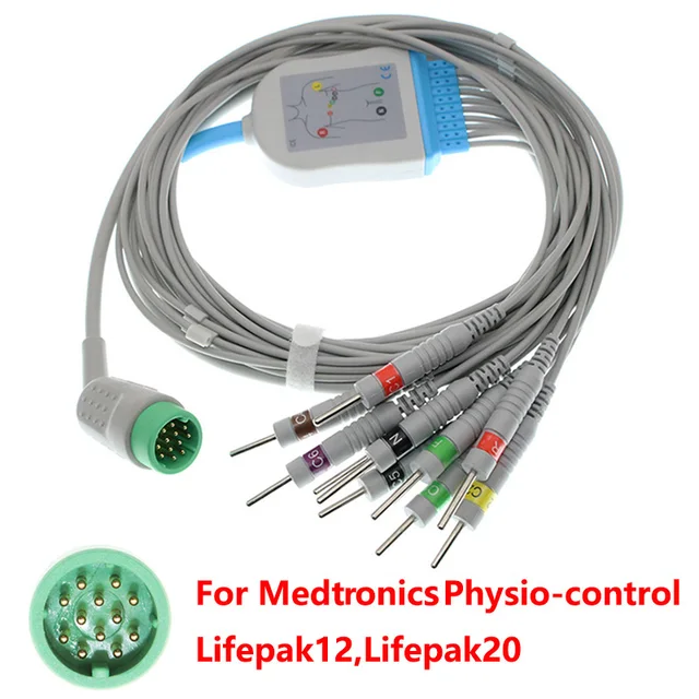 ECG Cable 10-Lead ECG/EKG Cable With Snap Connectors For Physio Control ...