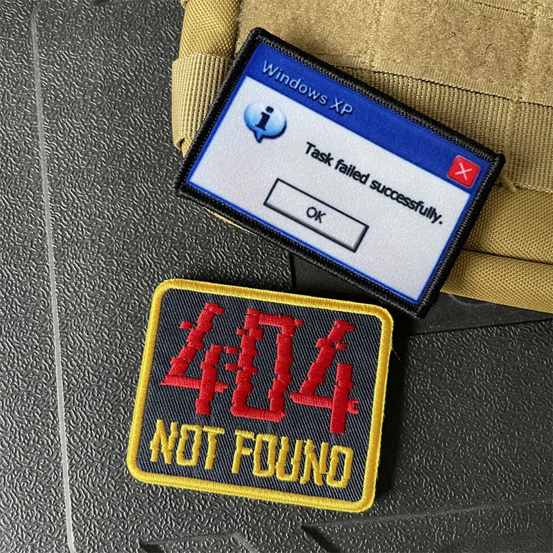 404-NOT-FOUNO-Embroidered-Patches-for-Clothing-Tactical-Mosaic-Numbers-Morale-Badge-Hookloop ...
