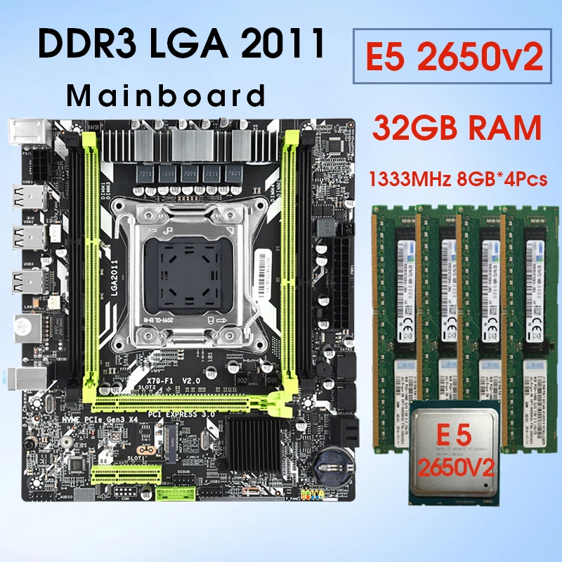 Conjunto de Motherboard LGA 2011 Intel Xeon E5 2650 v2 CPU M.2 MATX Com ...