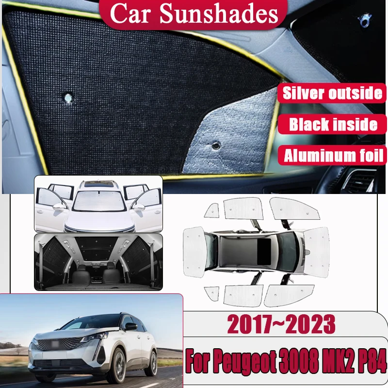 For Peugeot 3008 P84 2017 2018~2023 Full Coverage Sunshade Car Window ...