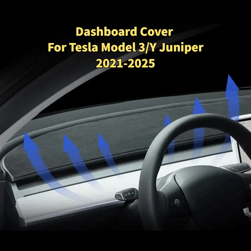 Dashboard Cover Pad for Tesla Model Y Juniper 2025 Model 3 Suede ...