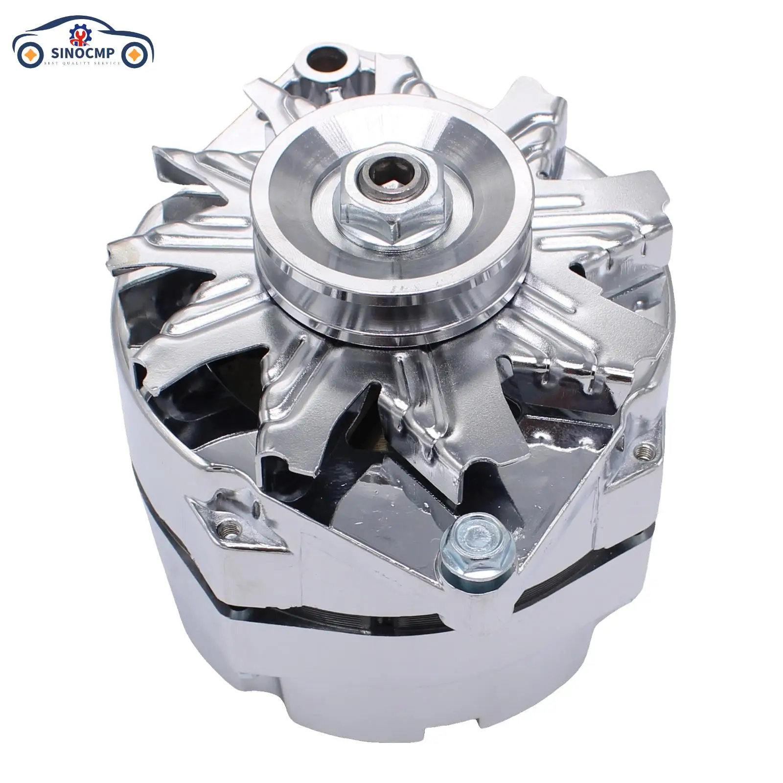 ADR0335-C SINOCMP 1PCS 110Amp Chrome Alternator For GM 305 350 BBC SBC ...