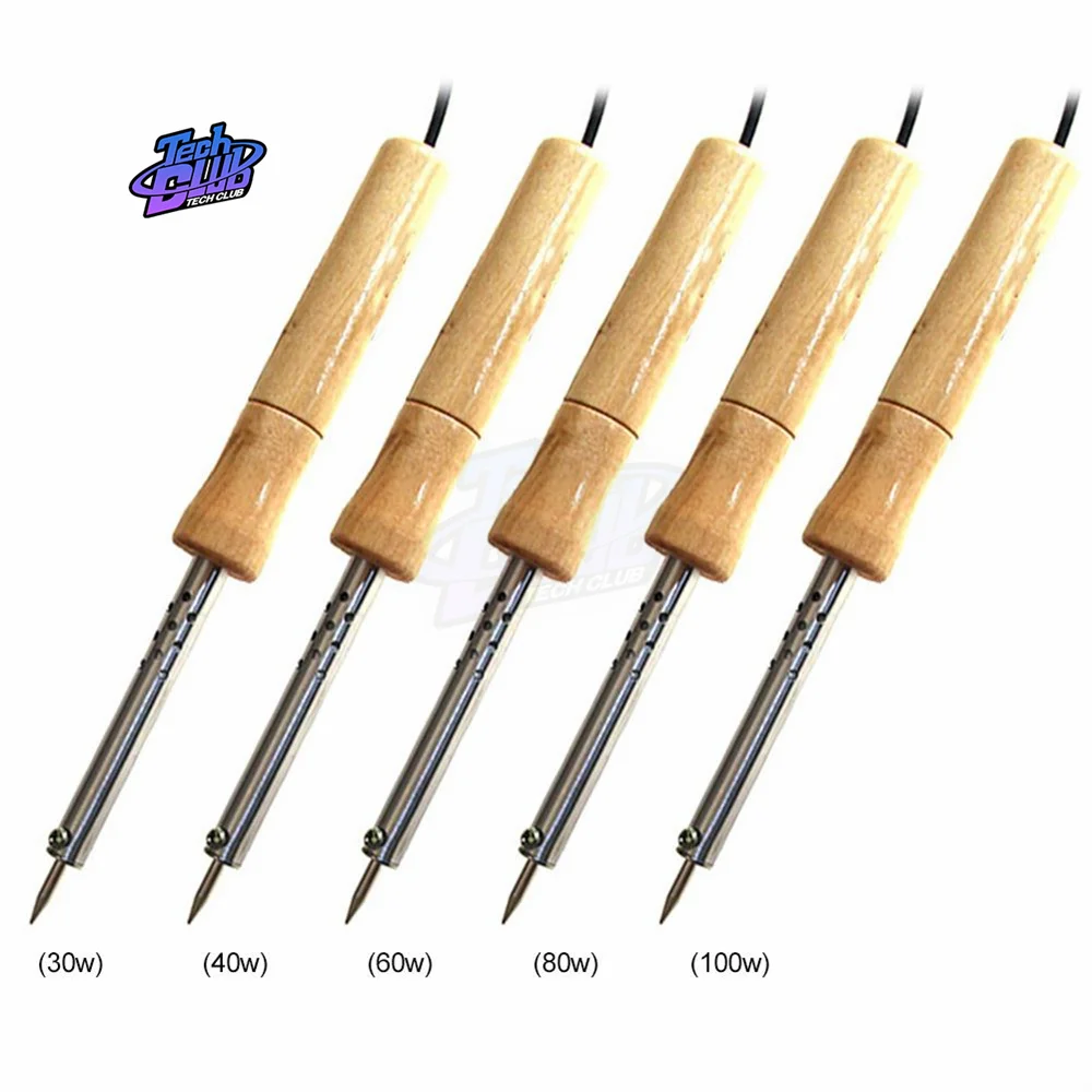 New 220V Wood Handle Mini Soldering Iron Rework Station Electric Solder ...