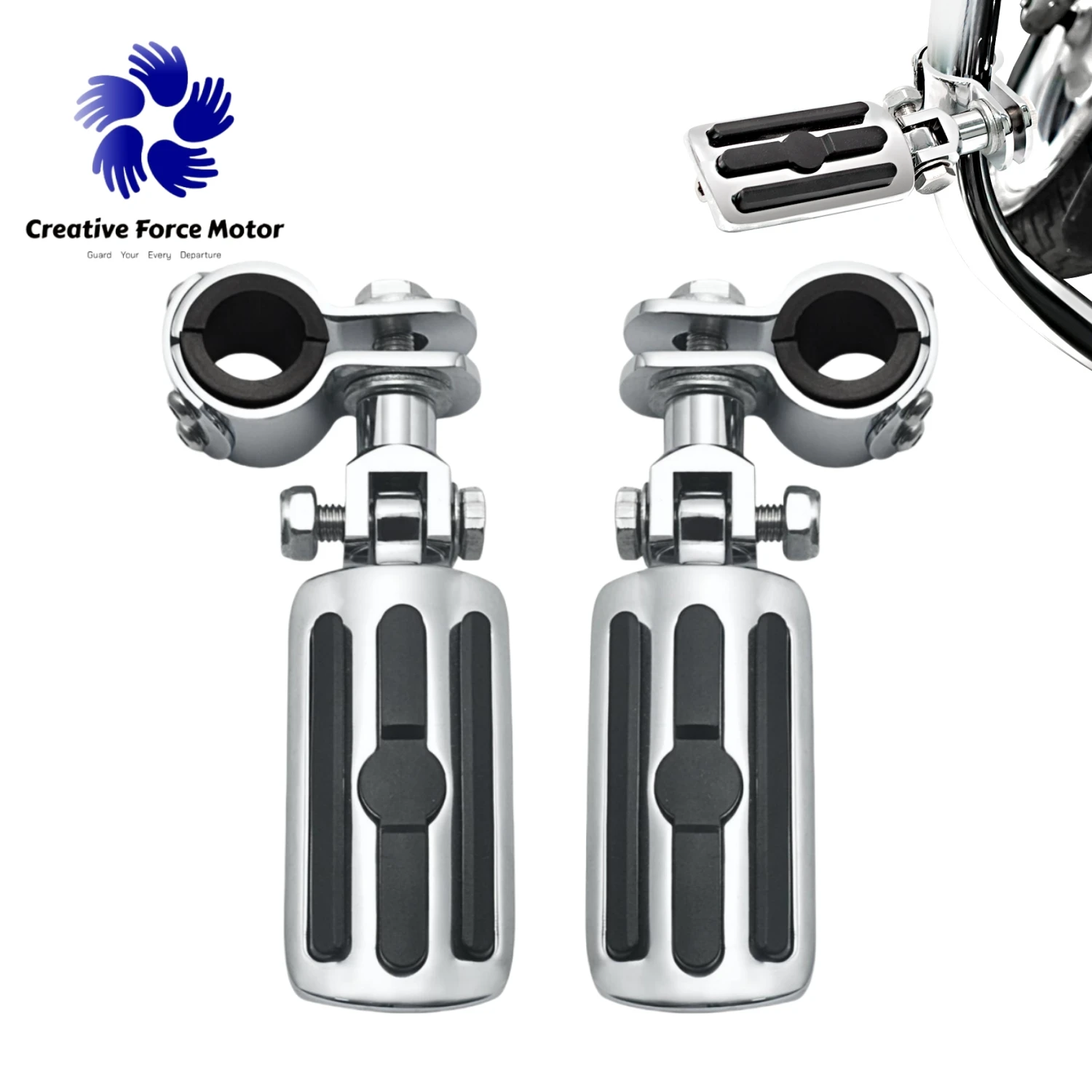 25-32mm-Highway-Foot-Pegs-Mount-Clamp-Motorcycles-Footrest-For-Harley ...