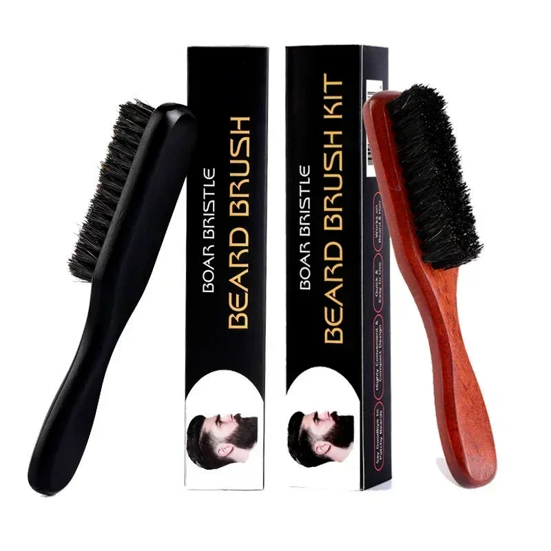 Wood Handle Boar Bristle Cleaning Brush Hairdressing Beard Brush Anti ...