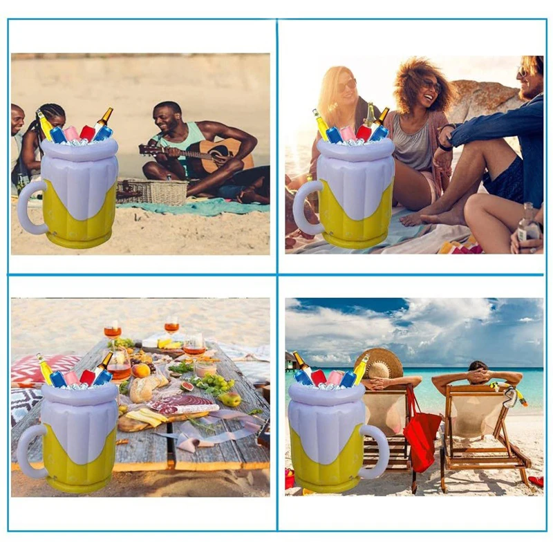 Summer-Seawater-Bucket-Cup-Holder-Inflatable-Swimming-Pool-Beach ...
