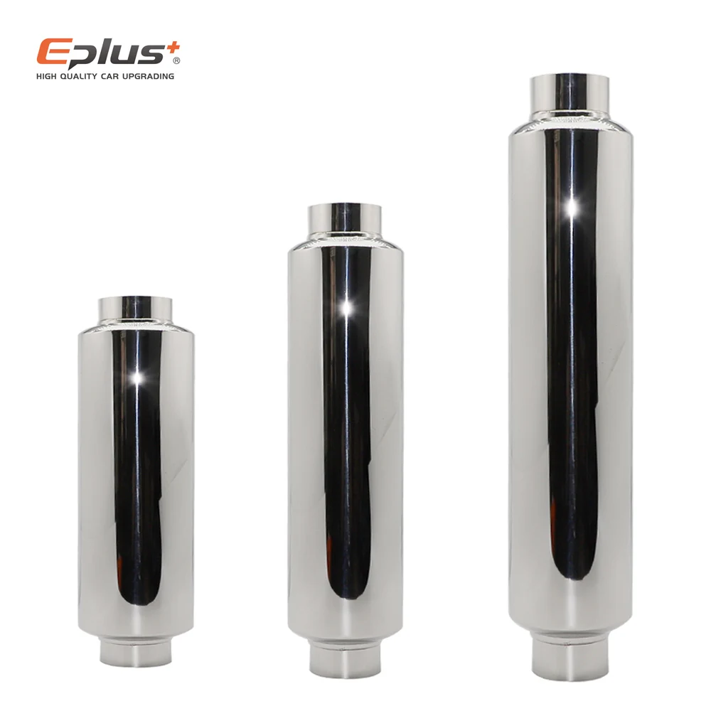 EPLUS Universal Car Exhaust Systems Muffler Middle Pipe Silver High ...