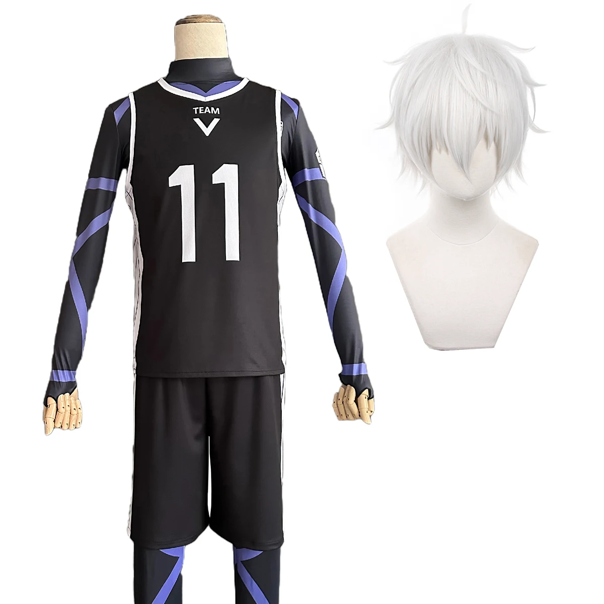 Peluca de disfraz de anime Blue Lock Reo Nagi Mikage uniforme de ...