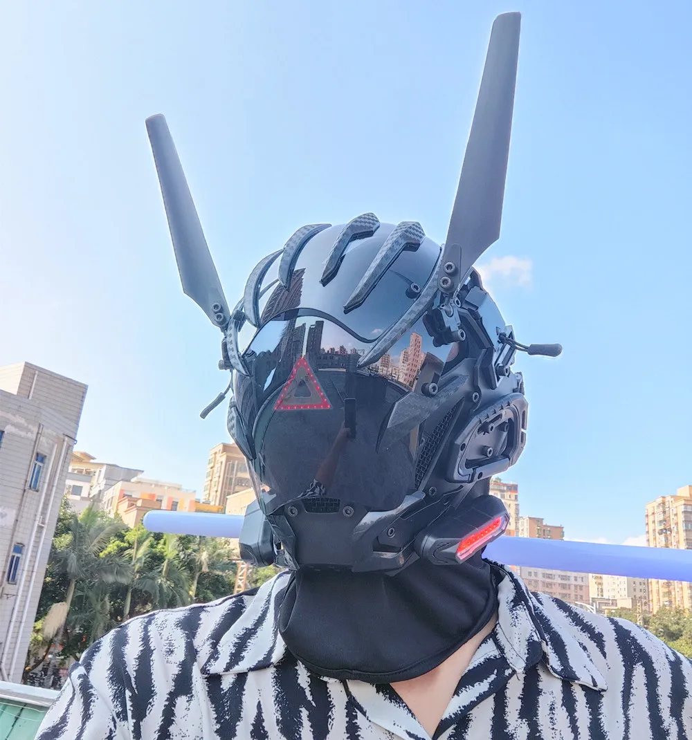 Punk-Mask-Round-Lamp-Helmet-Mask-Cosplay-for-Men-and-Women-Cool-Mask ...