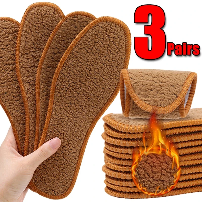 3pairs-Winter-Soft-Plush-Warm-Insoles-for-Women-Men-Elastic-Shock ...