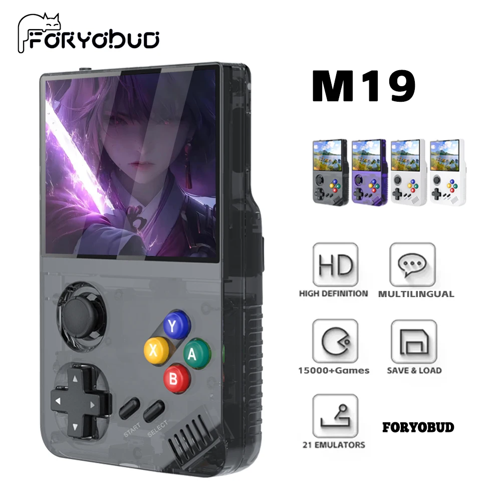 M19 retro handheld game console high-definition 3.5-inch IPS screen ...