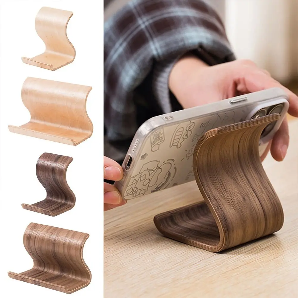 Simple Multi-functional Phone Holder Wood Two Size Tablet Stand Yellow ...