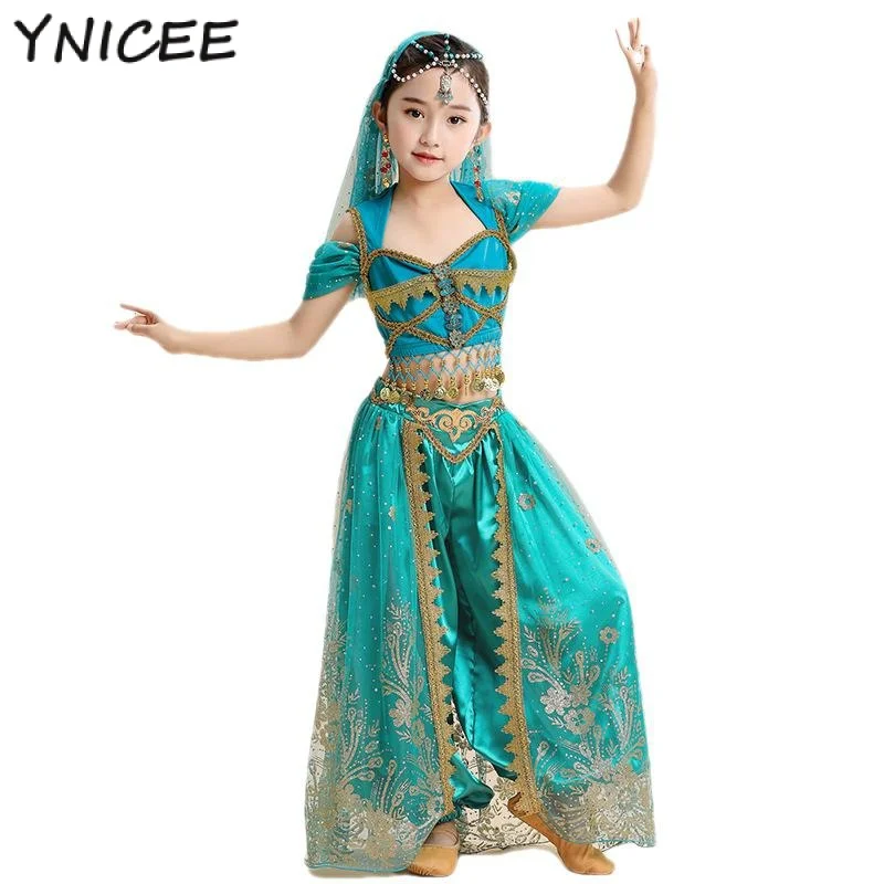 Kids India Princess Belly Dance Set Oriental Indian Dance Sari Girl ...