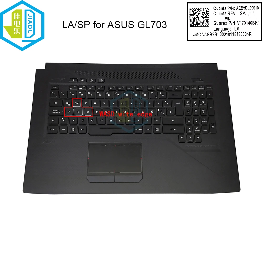 Latin Spanish Keyboard Backlight For ASUS ROG GL703 GL703GS GL703GM ...
