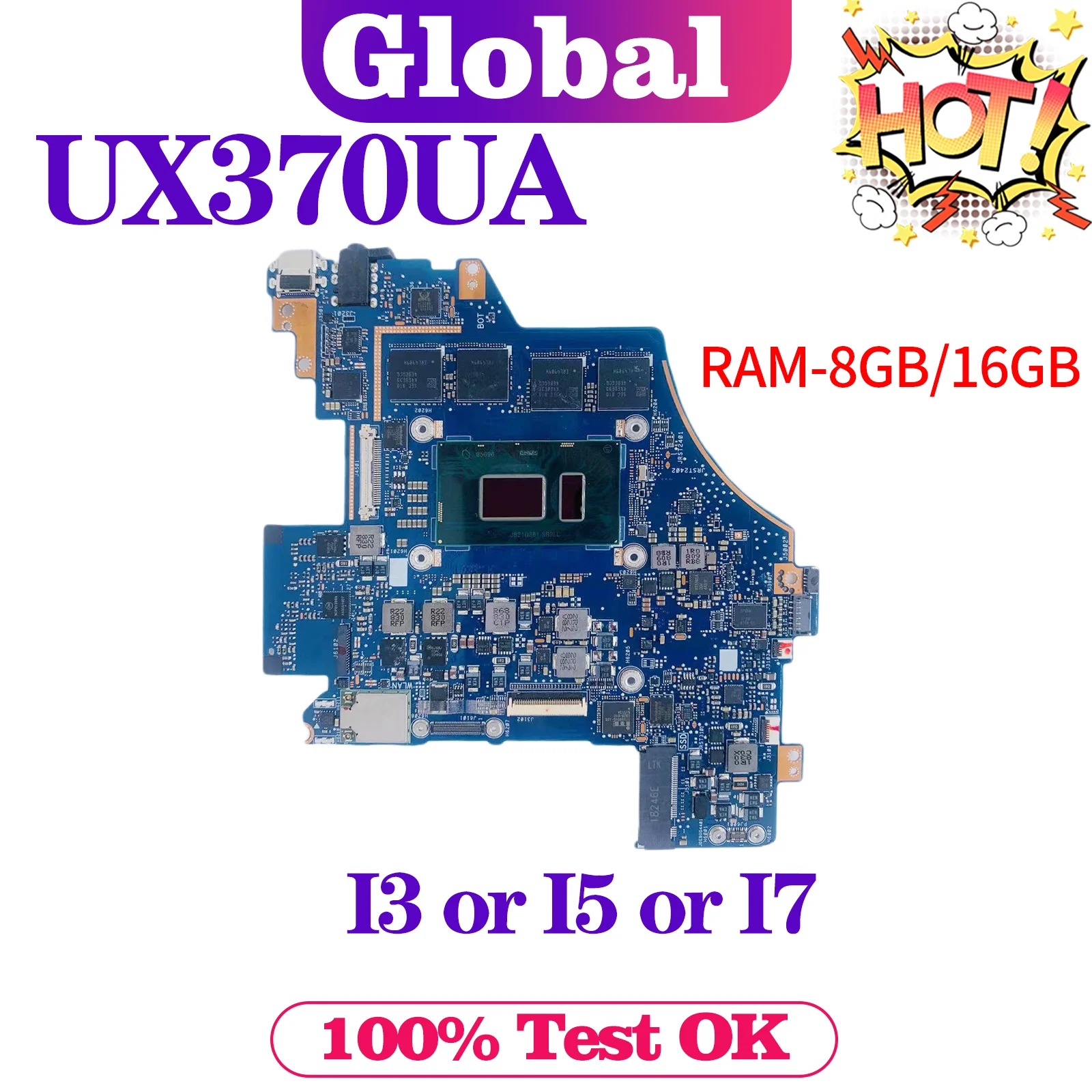 KEFU-UX370U-Mainboar-For-ASUS-Zenbook-UX370-UX370UAR-UX370UAF-UX370UA ...