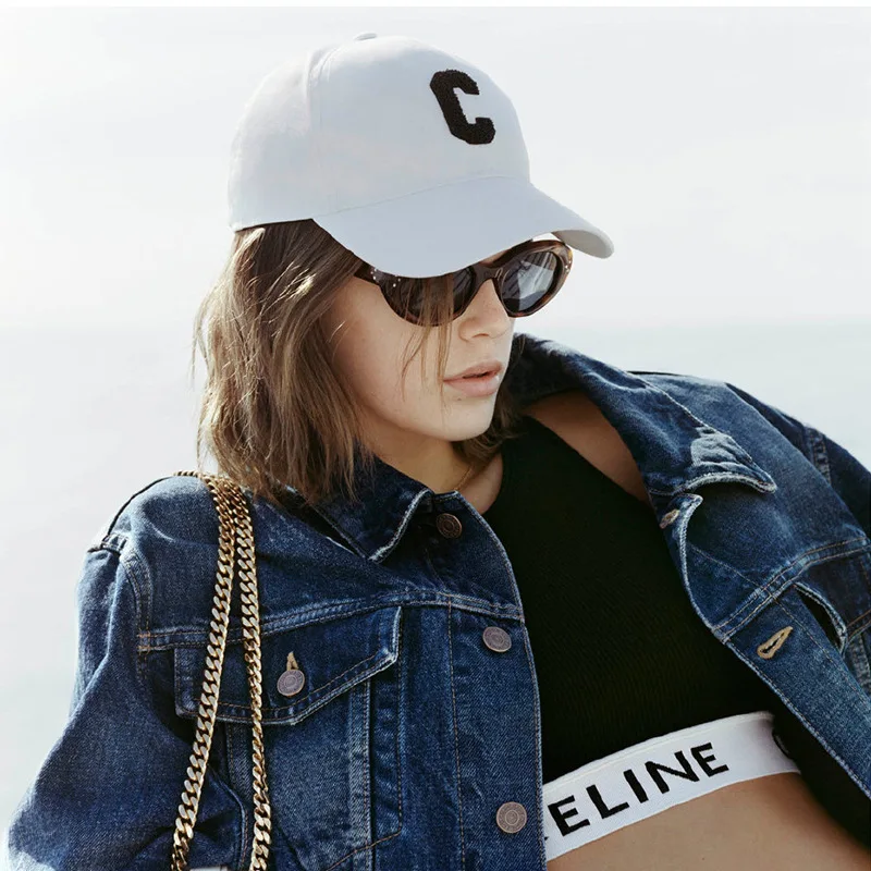 Embroidery-Letter-C-Baseball-Cap-For-Women-Hat-Winter-Fall-Fashion-Hip ...