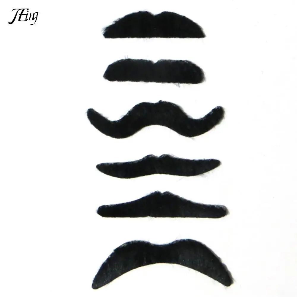 6 unids/set negro disfraz fiesta Halloween falso bigote divertido barba ...