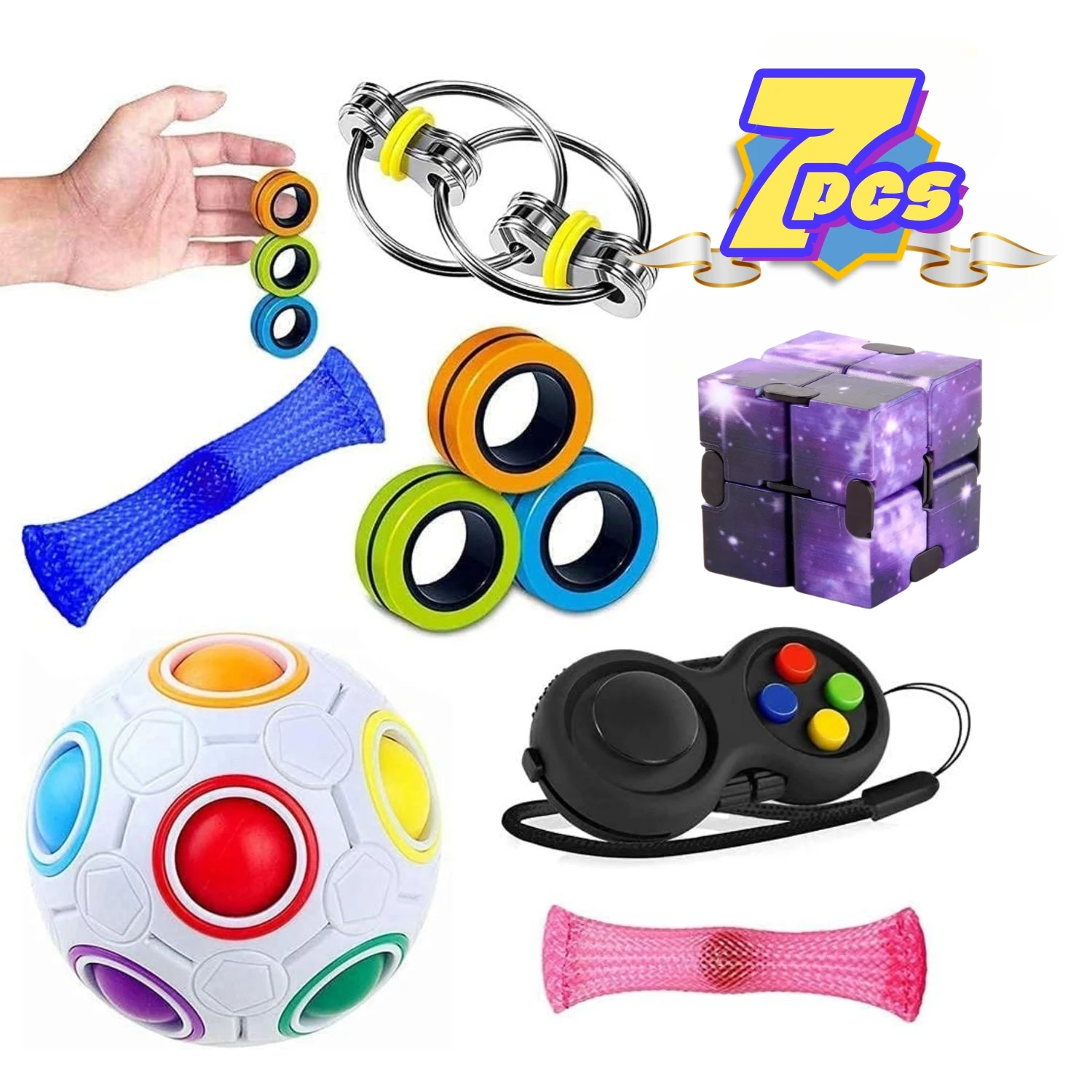 7Pcs-Sensory-Fidget-Toys-Set-Stress-Relief-and-Anti-Anxiety-Tools ...