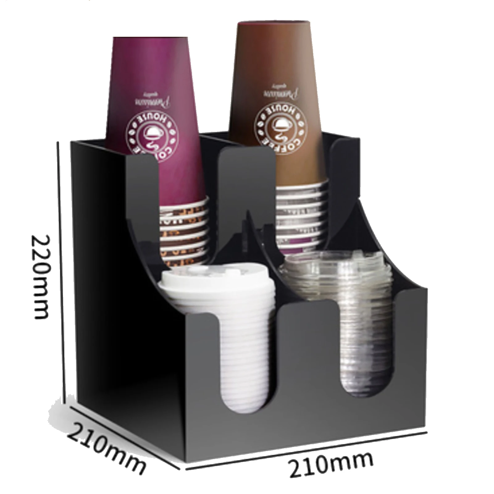 Acrylic Coffee Cup Dispenser, milk disposable plastic paper cups lid ...